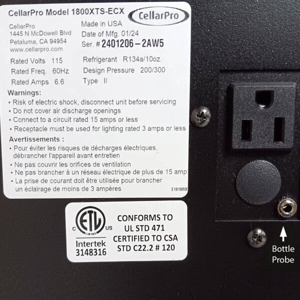 CellarPro 1800XTS-ECX Cooling Unit #1294 | IWA Wine Accessories